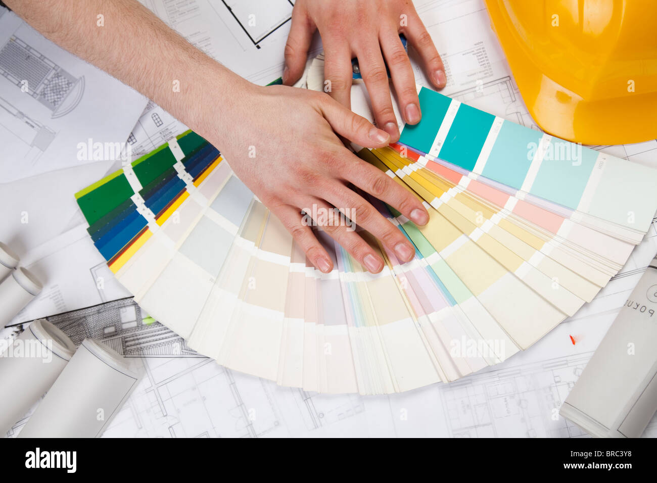Color samples & Architecture plan Stock Photo - Alamy