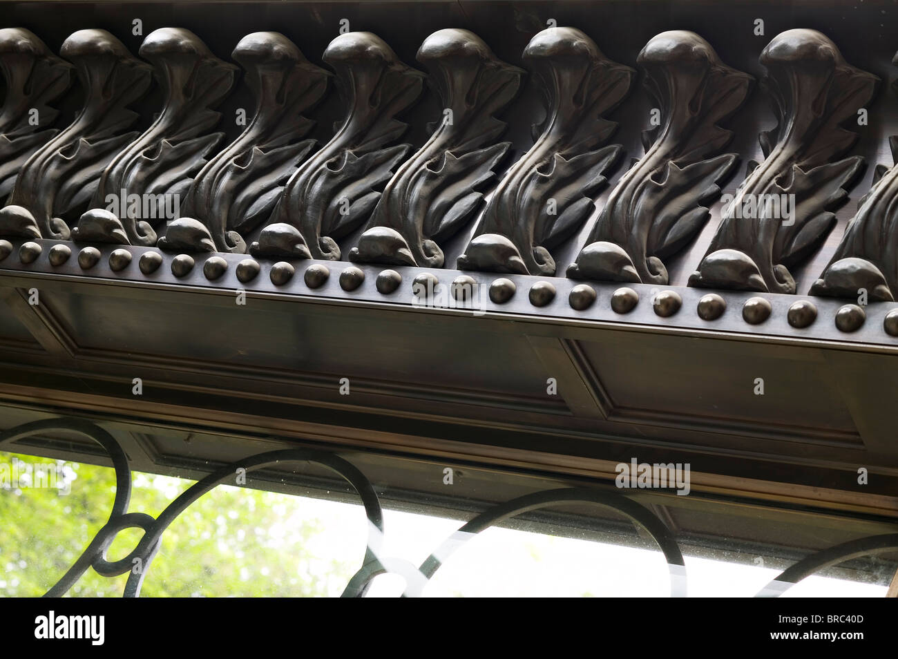 Detail of woodwork on window frame Stock Photo - Alamy