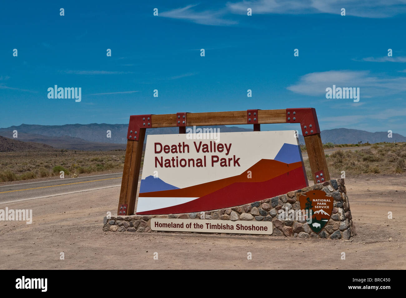Death valley sign entry national park entrance california hi-res stock ...