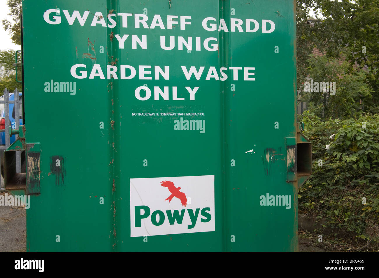 Powys Wales UK Container for recycling garden waste Stock Photo - Alamy