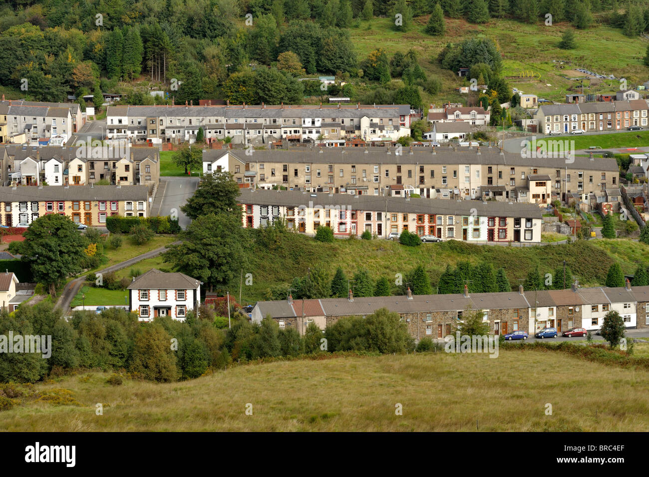 Overlooking part of Treorchy Stock Photo - Alamy