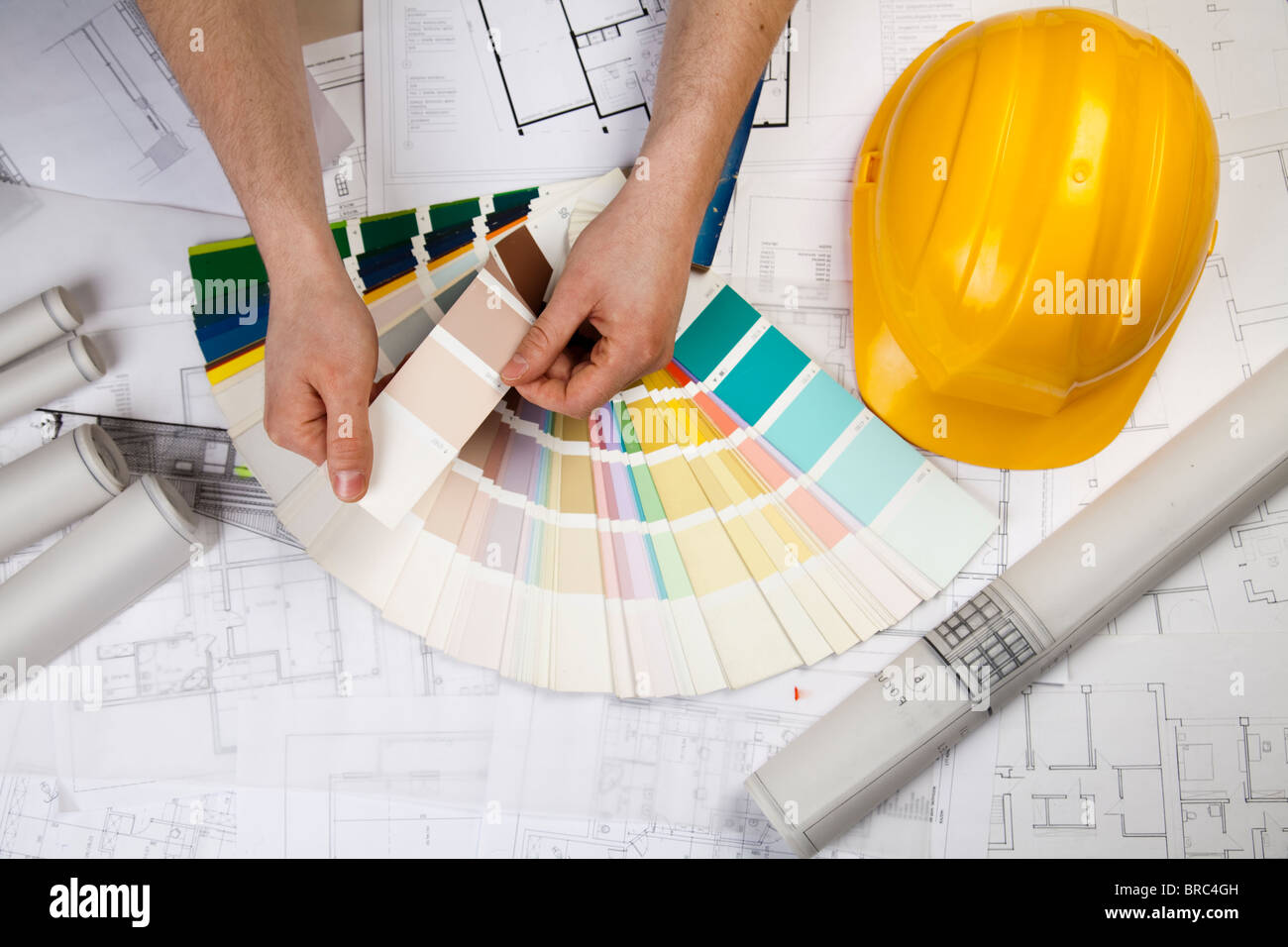 Color samples & Architecture plan Stock Photo - Alamy