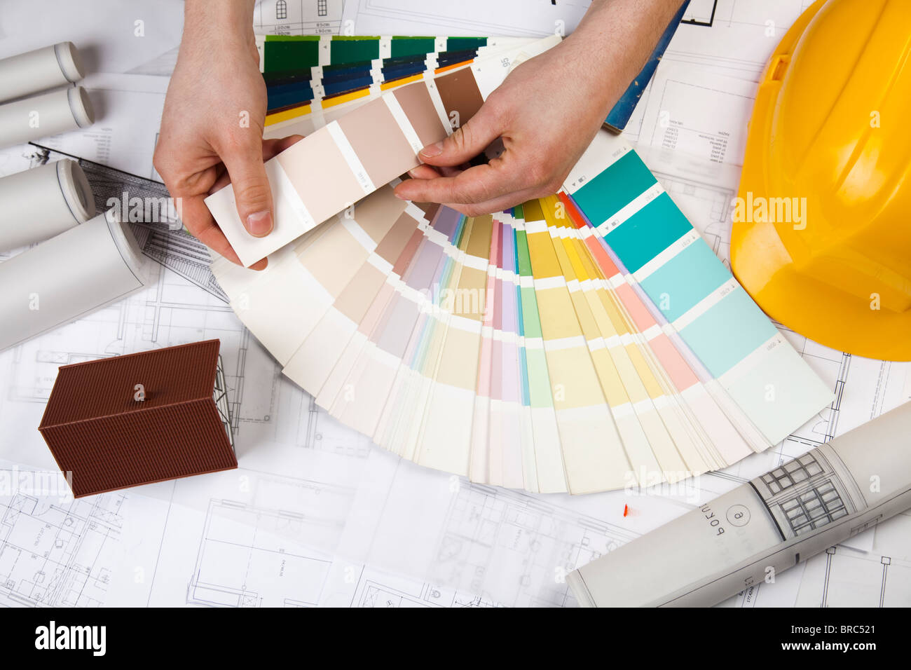 Color samples & Architecture plan Stock Photo - Alamy