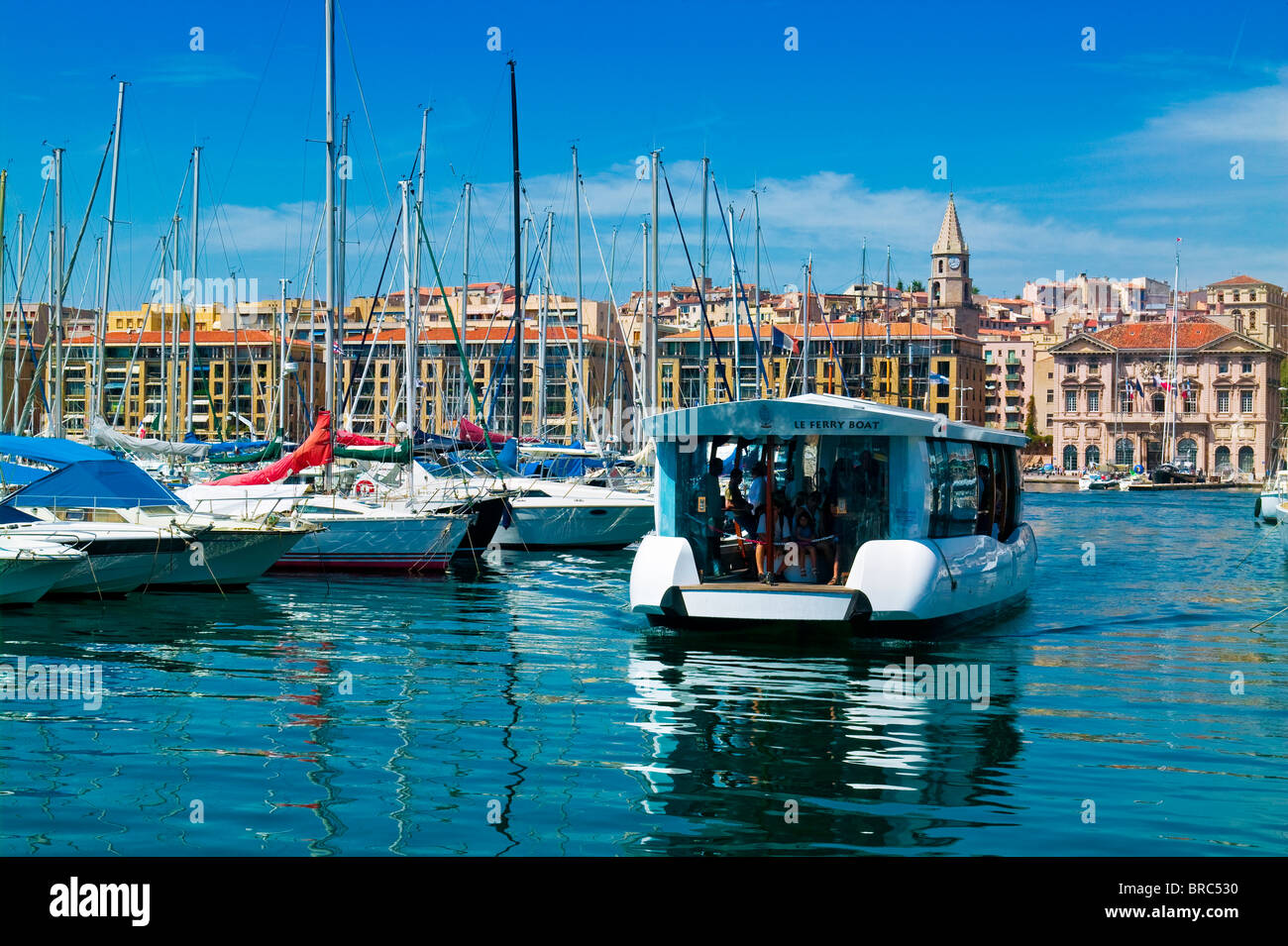 THE FERRY BOAT, THE CITY HALL, MARSEILLE, PROVENCE, FRANCE Stock Photo ...
