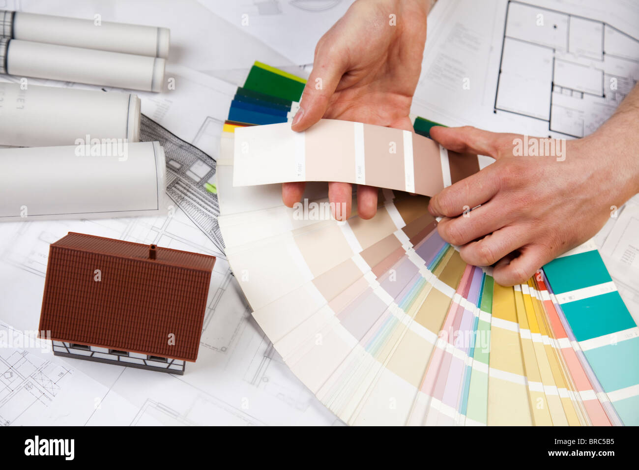 Color samples & Architecture plan Stock Photo - Alamy