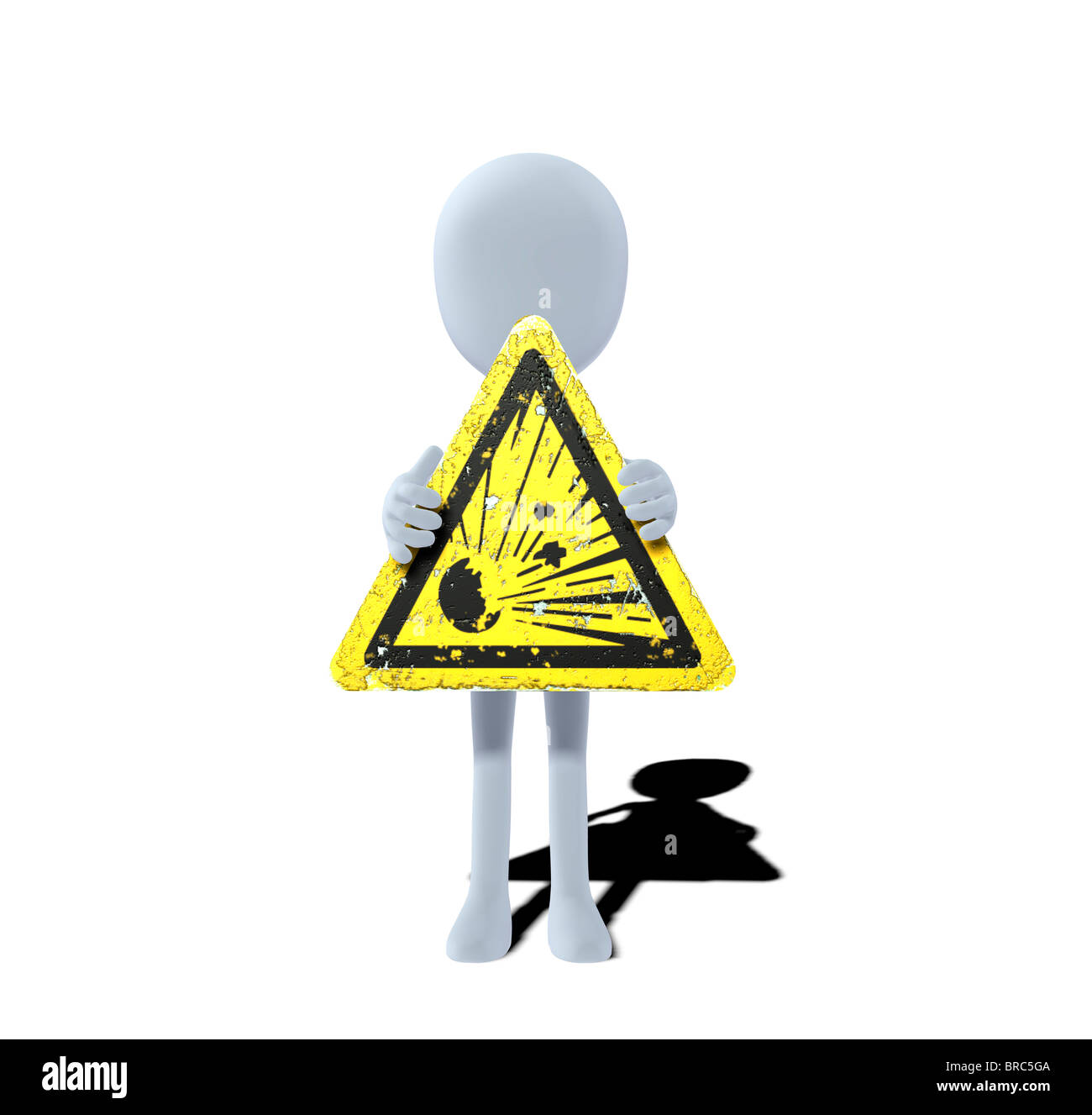 concept figure with warning sign explosive substances Stock Photo - Alamy
