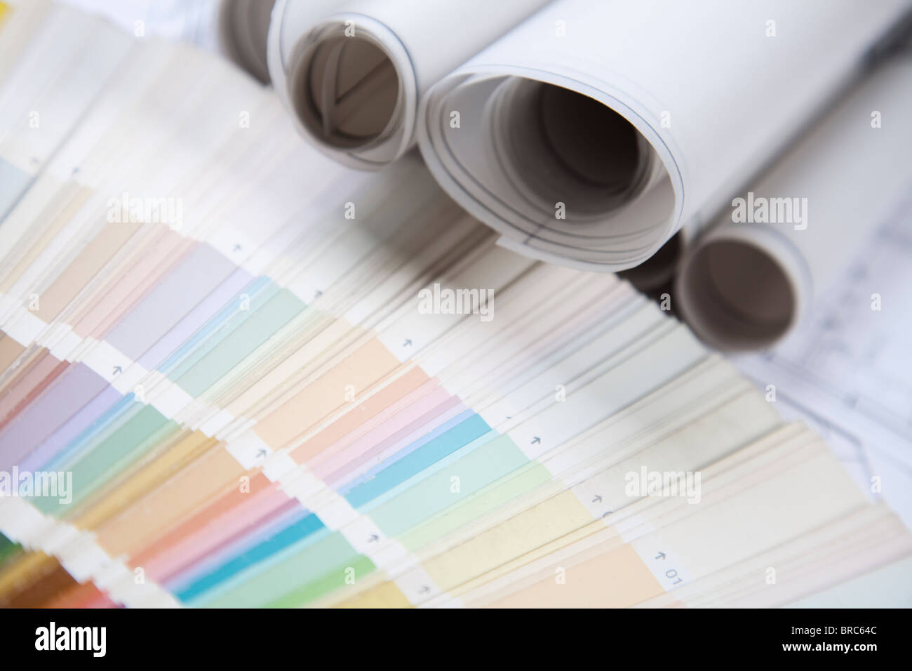 Color samples & Architecture plan Stock Photo - Alamy
