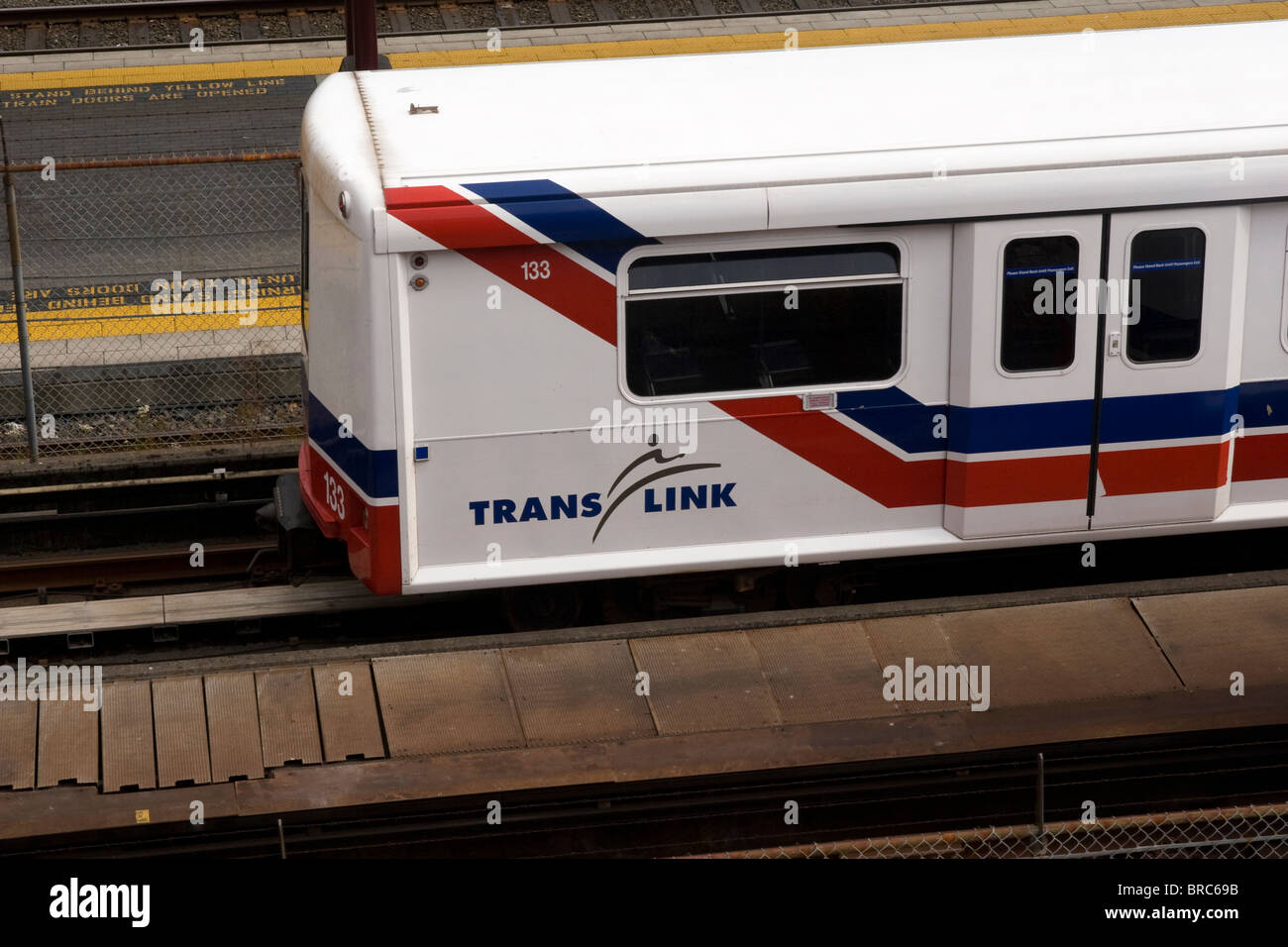 Translink skytrain rapid transit train downtown Vancouver BC Canada ...