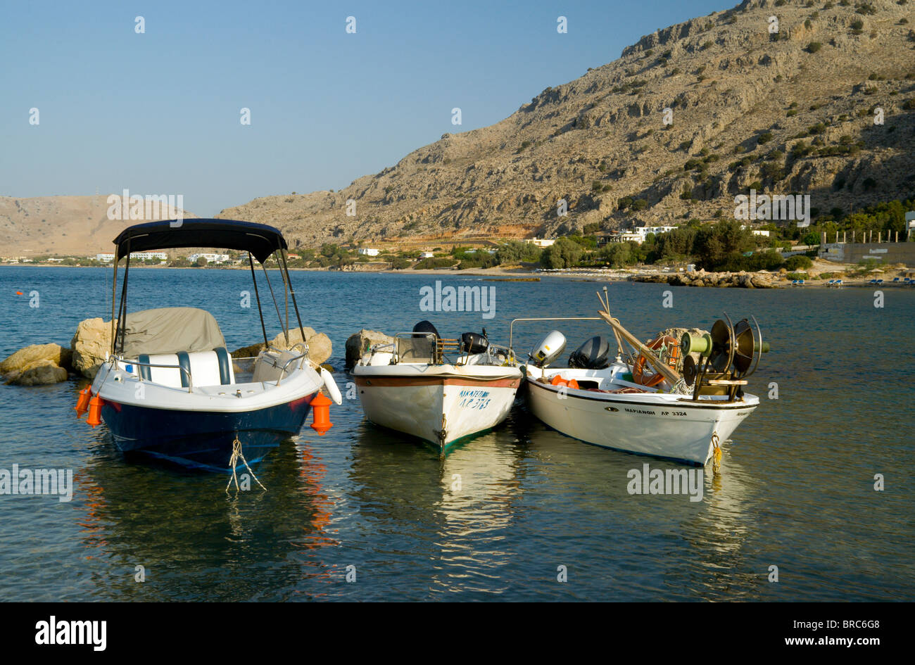 boats and mountains pefkos lindos rhodes dodecanese islands greece ...