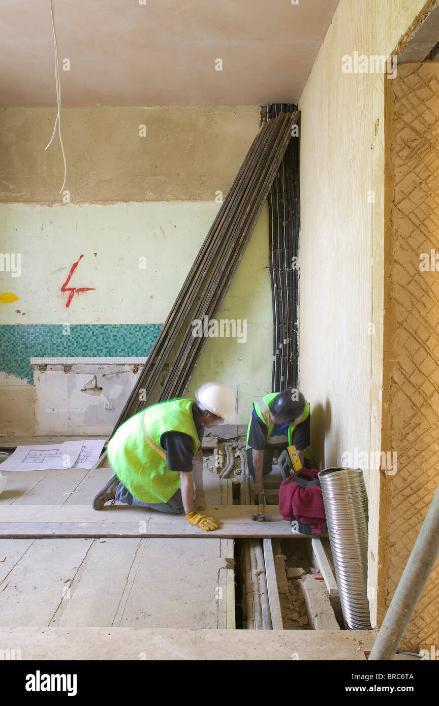 Work in progress on building site Stock Photo - Alamy