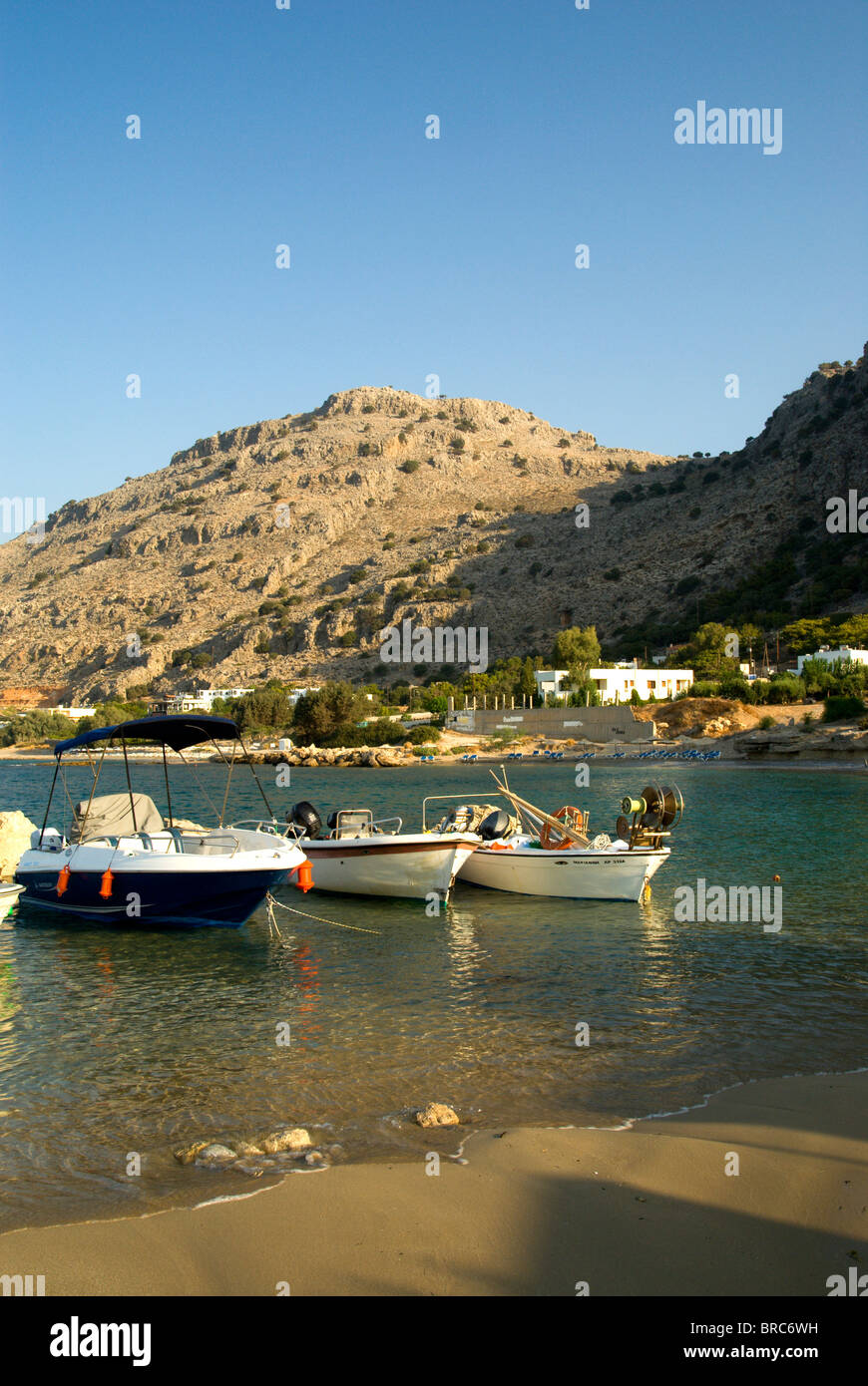 boats and mountains pefkos lindos rhodes dodecanese islands greece ...