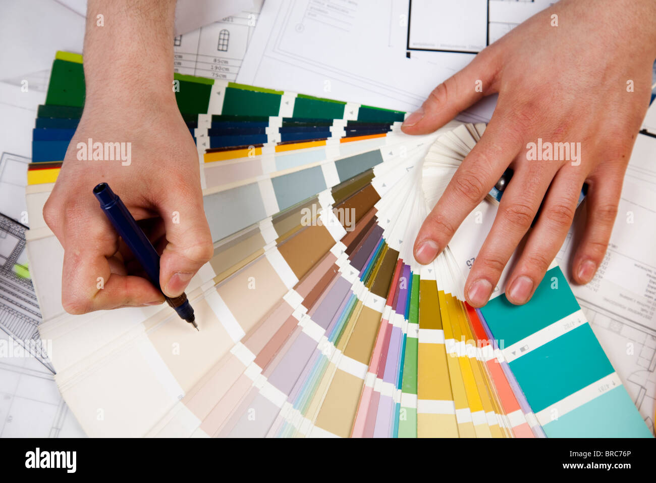 Color samples & Architecture plan Stock Photo - Alamy