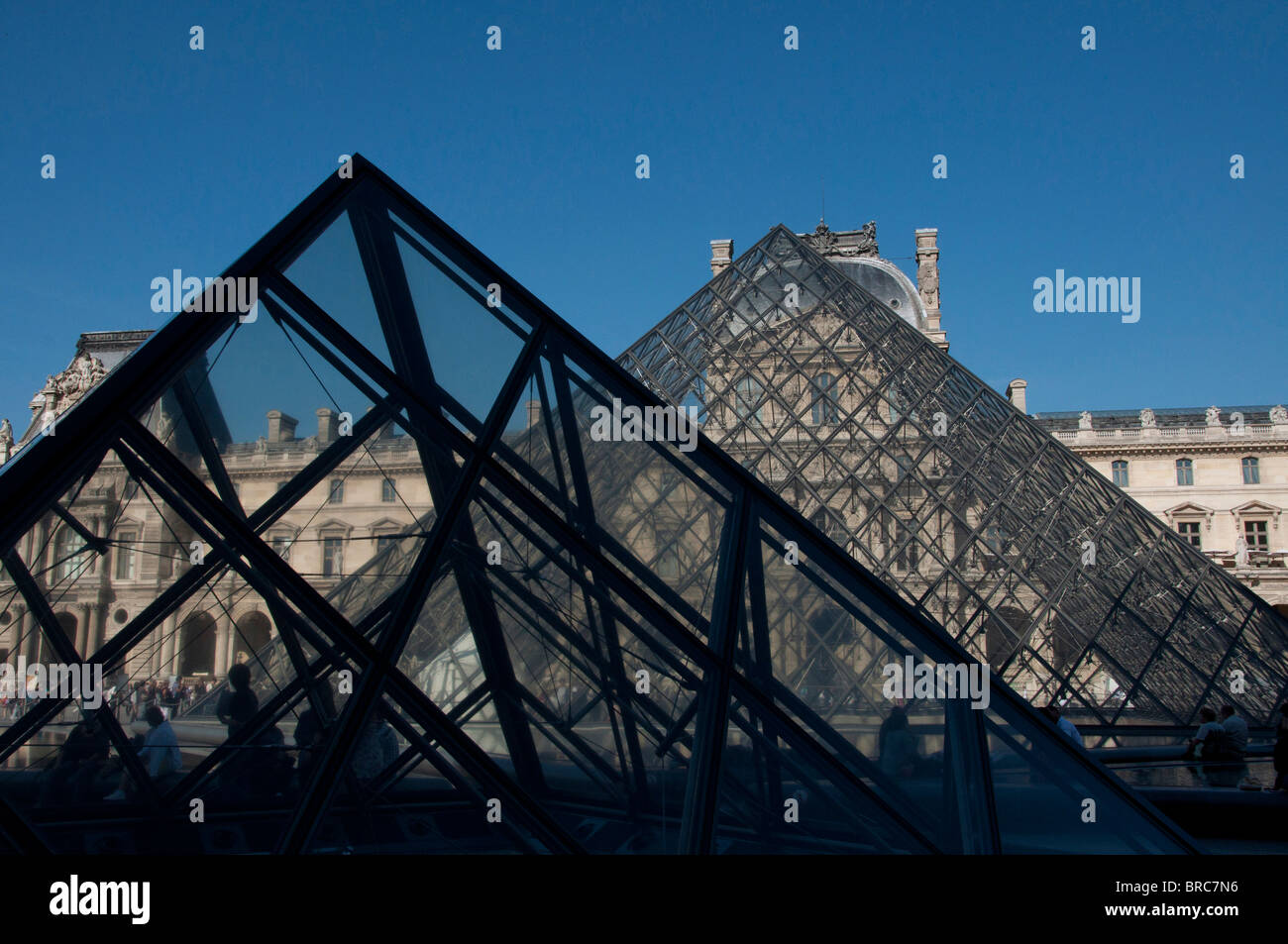 The Louvre.Pyramid constructions Stock Photo - Alamy