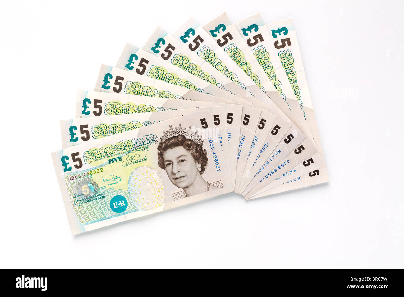 Fifty pounds in five pound notes Stock Photo - Alamy