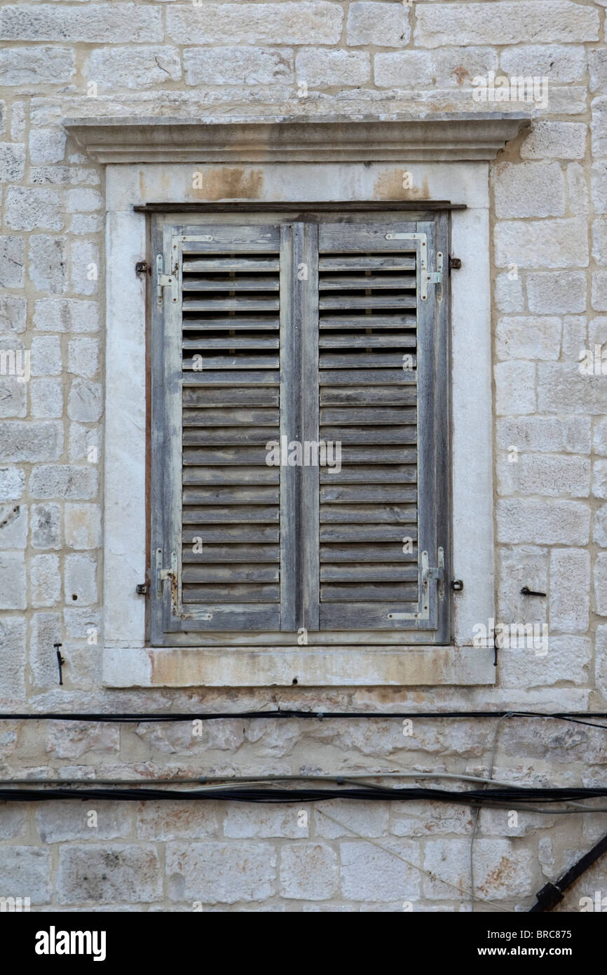 A wooden shuttered window Stock Photo - Alamy