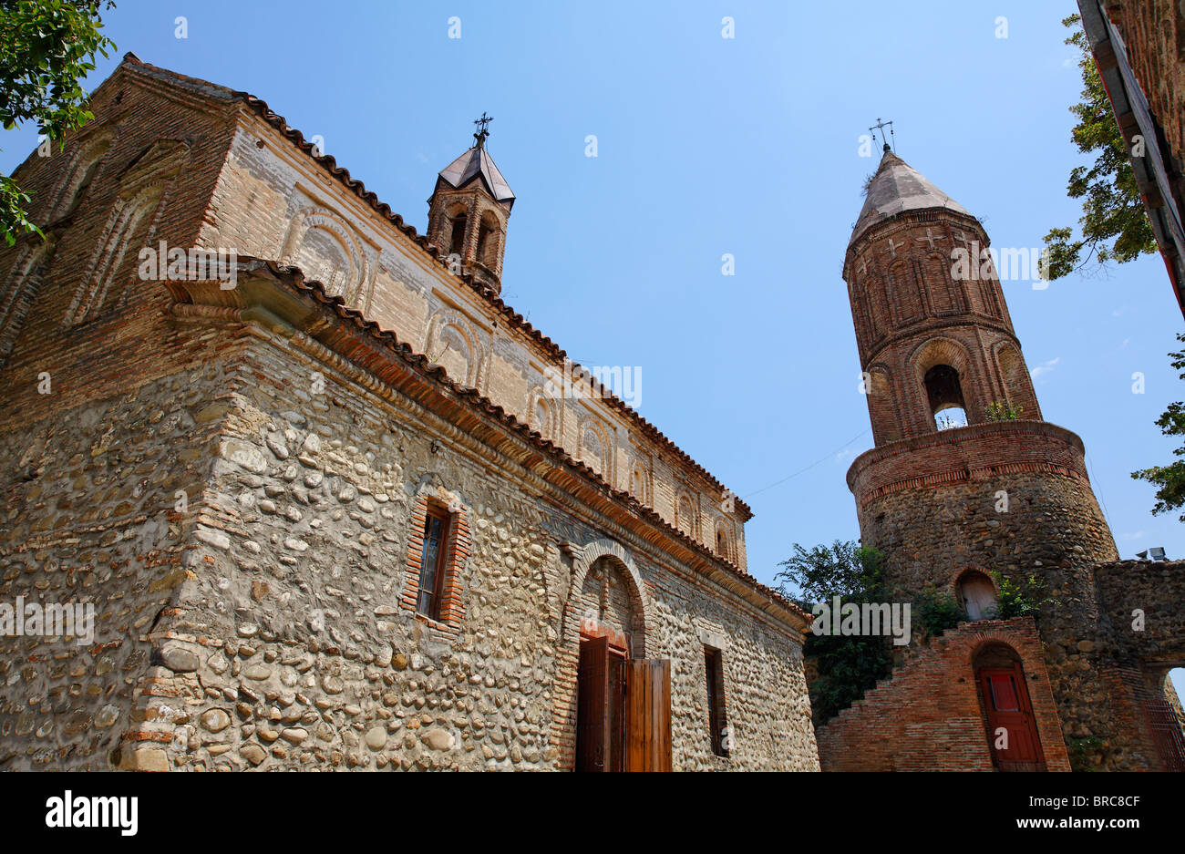 Medieval church in the old quarter, Sighnaghi village, Kakheti, Georgia ...