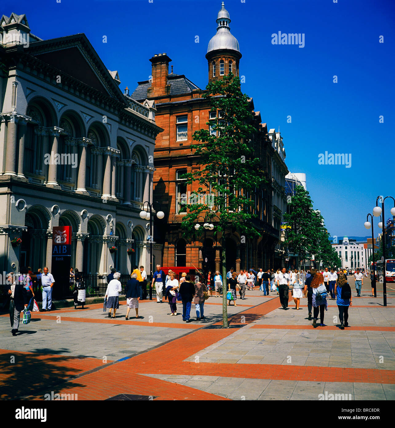 Royal Avenue, Belfast, Ireland; People Walking Down Belfast's Main ...
