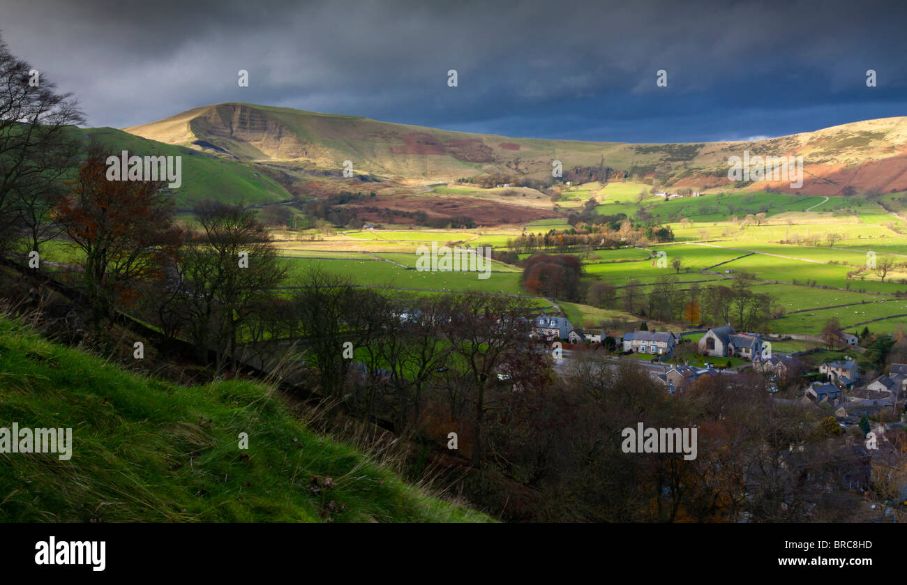 Mam Tor near Castleton village in the Peak District National Park ...