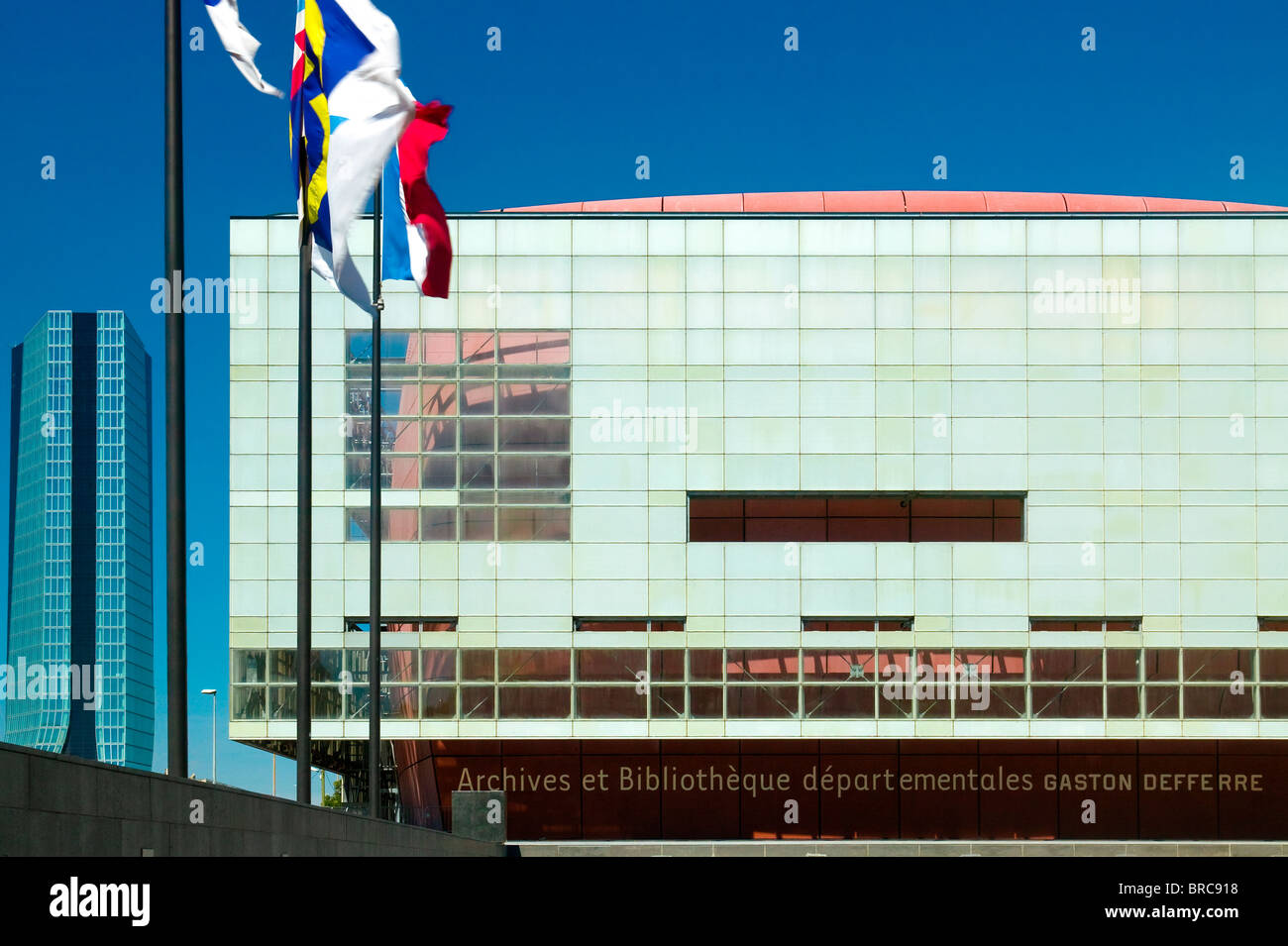 GASTON DEFFERRE LIBRARY, CGM TOWER, MARSEILLE, FRANCE Stock Photo - Alamy