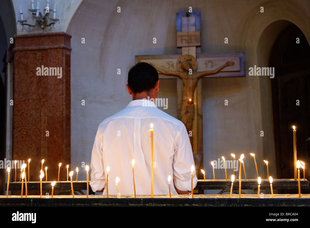 Inside the Tsminda Sameba Cathedral, Tbilisi, Georgia Stock Photo - Alamy