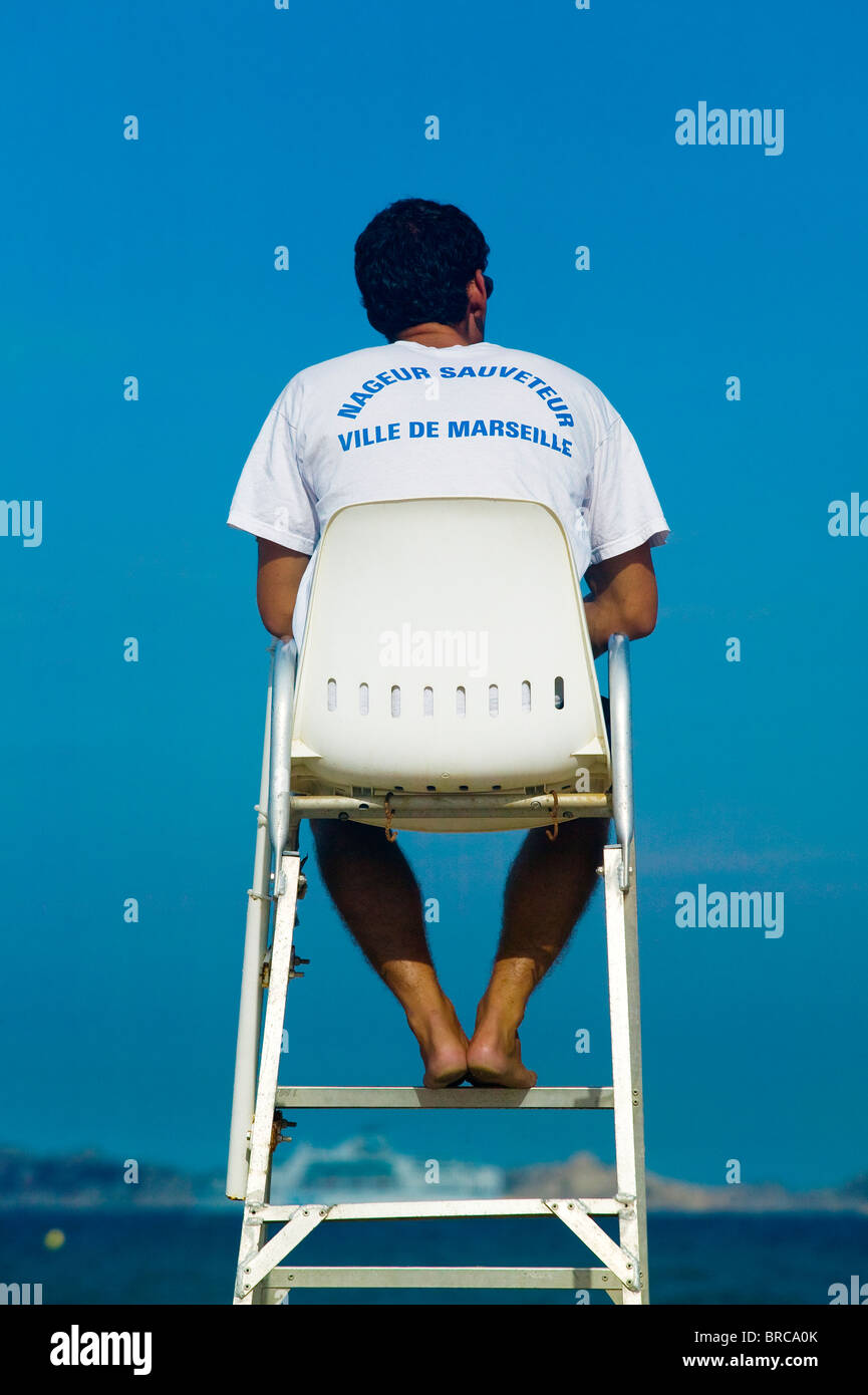 LIFEGUARD, BEACH OF MARSEILLE, PROVENCE, FRANCE Stock Photo - Alamy
