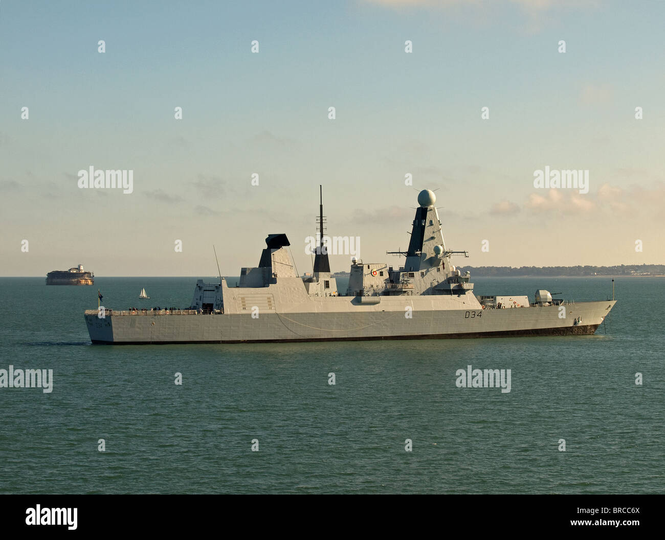 HMS Diamond one of the Royal Navy's Type 45 Destroyers anchored in the ...