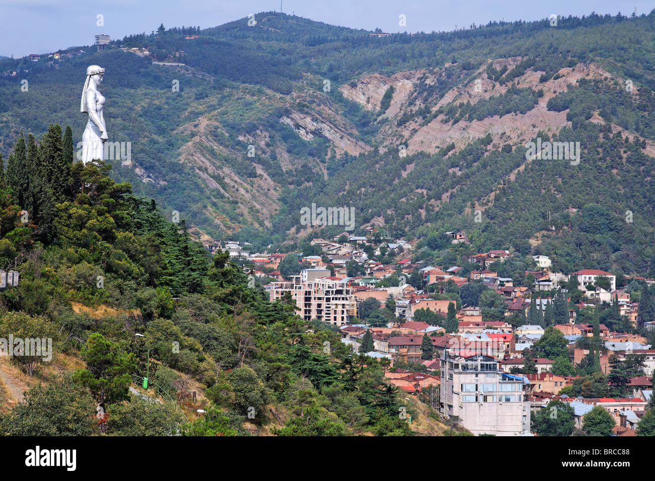 Kartlis Deda statue overlooking the city, Tbilisi, Georgia Stock Photo ...