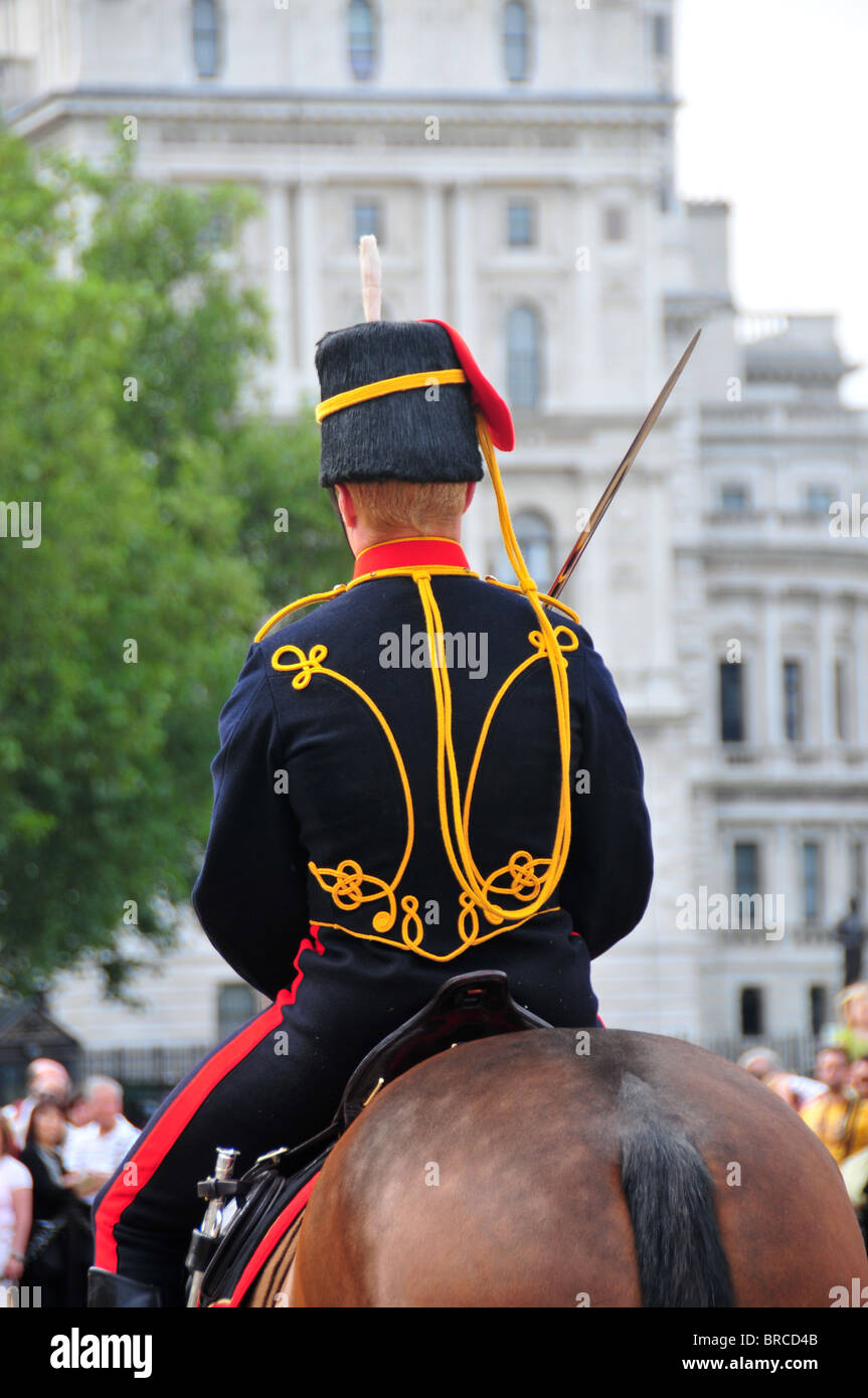 Mounted gunner KIngs Troop Royal Horse Artillery on Horse Guards Parade ...