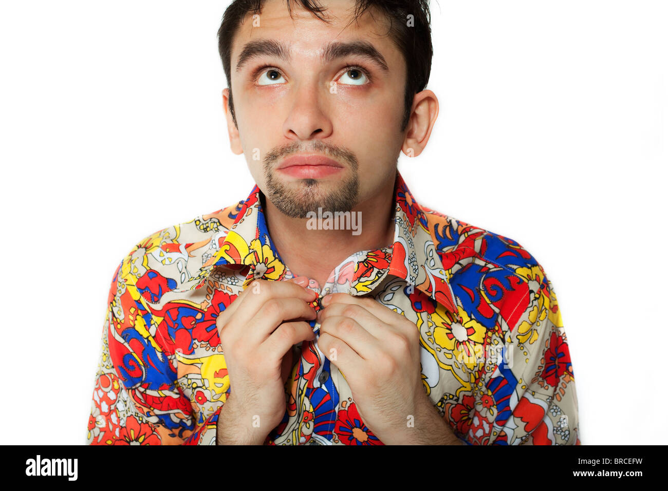 confused guy isolated on a white background Stock Photo - Alamy