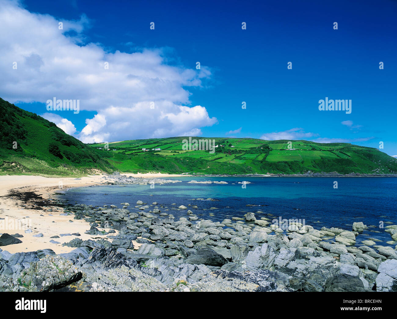Kinnagoe Bay, Inishowen, Co Donegal, Ireland; Beach On A Peninsula ...