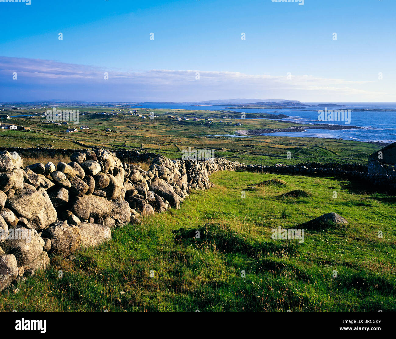 Bloody Foreland, Co Donegal, Ireland; Stone Wall And Landscape On A ...