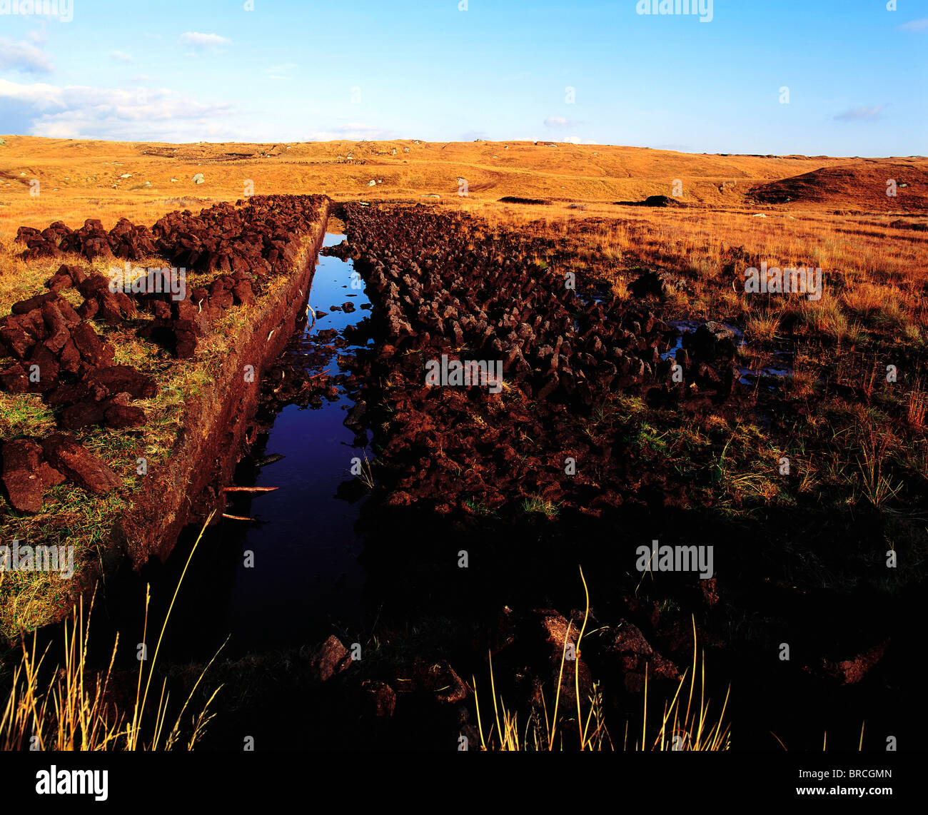 Co Galway, Ireland; Turf Bog Near Derryclare Stock Photo - Alamy