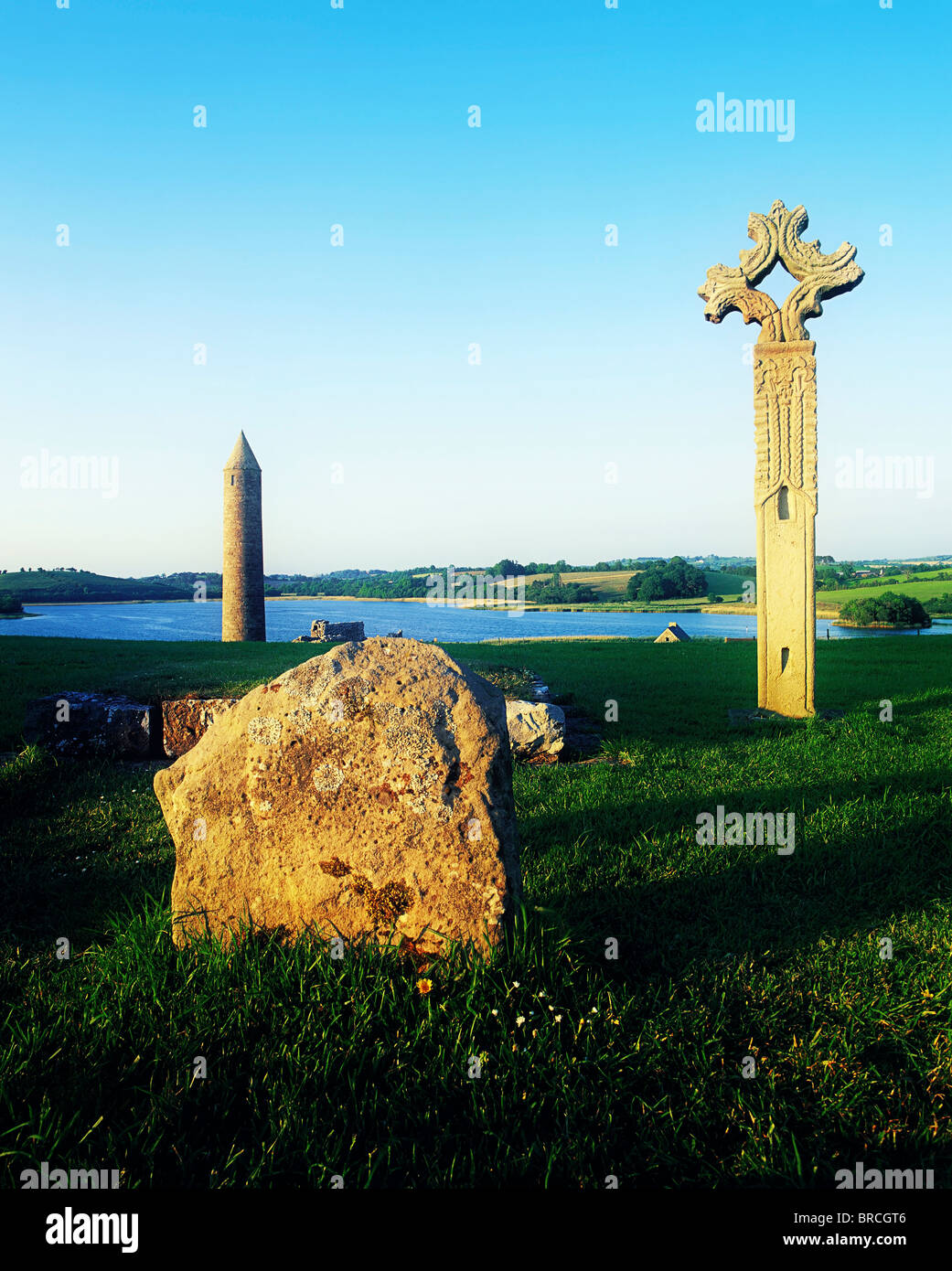 Devenish Island, Co Fermanagh, Ireland; High Cross And 12Th Century ...