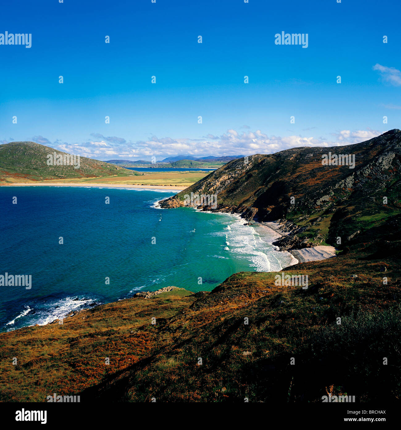 Co Donegal, Ireland; Atlantic And Cliffs Near Fanad Head Stock Photo ...