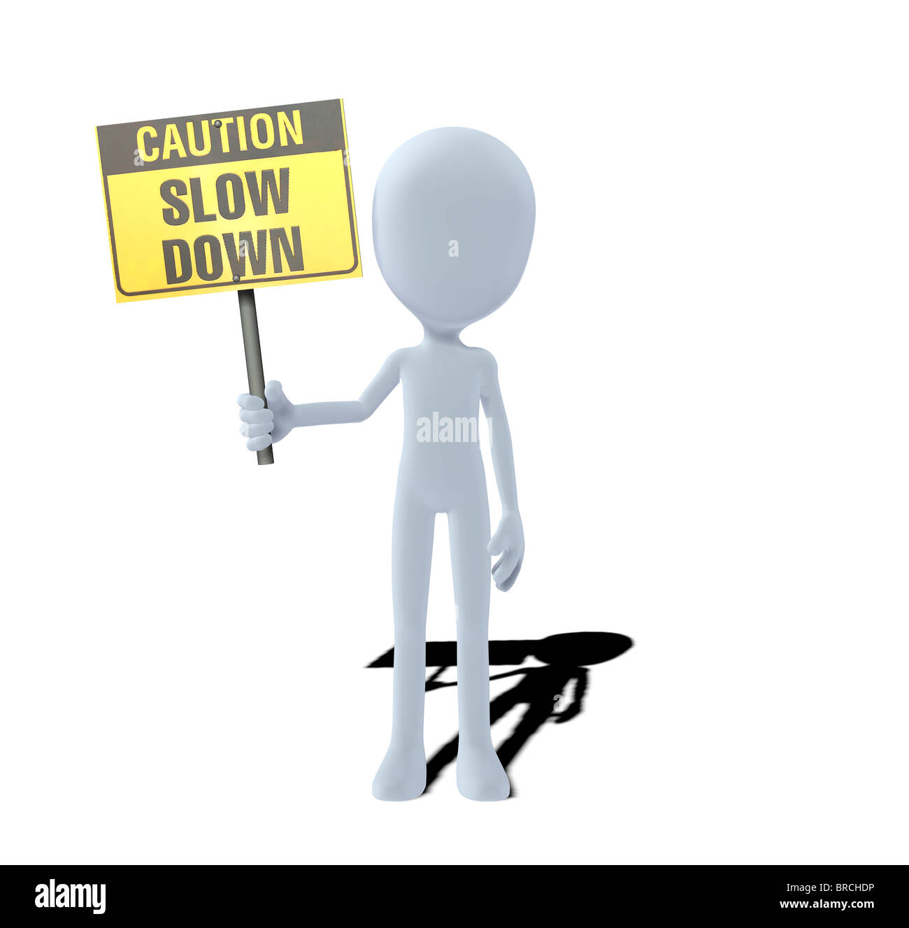 concept figure with sign caution slow down Stock Photo - Alamy