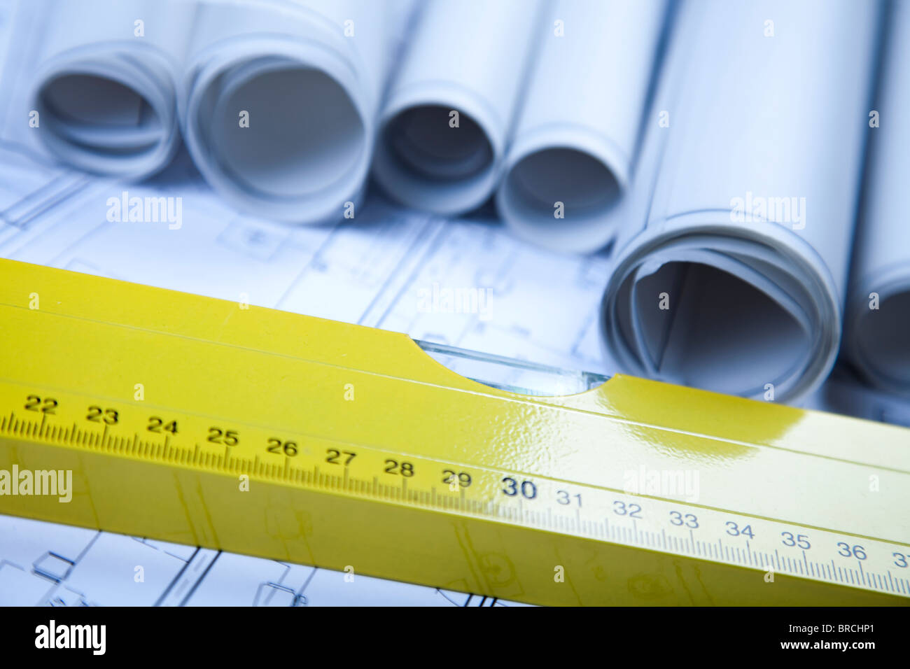 Architecture plan & Tools Stock Photo - Alamy