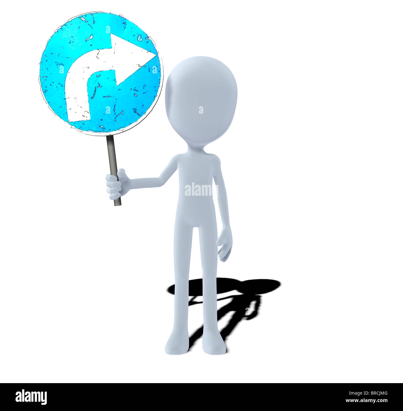 concept figure with sign turn right Stock Photo - Alamy