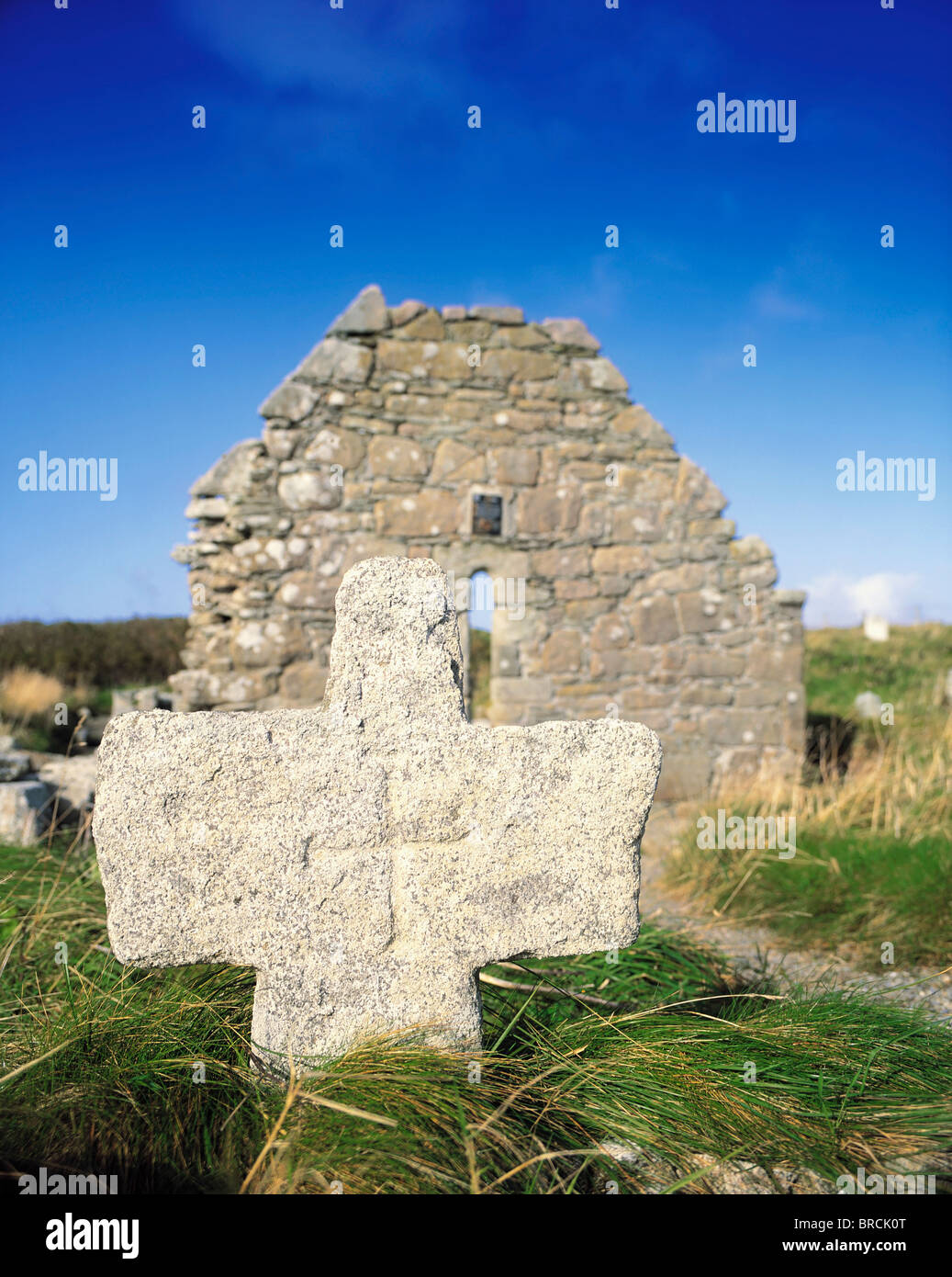 Mullet Peninsula, Co Mayo, Ireland, Ruins Of A Church Stock Photo - Alamy