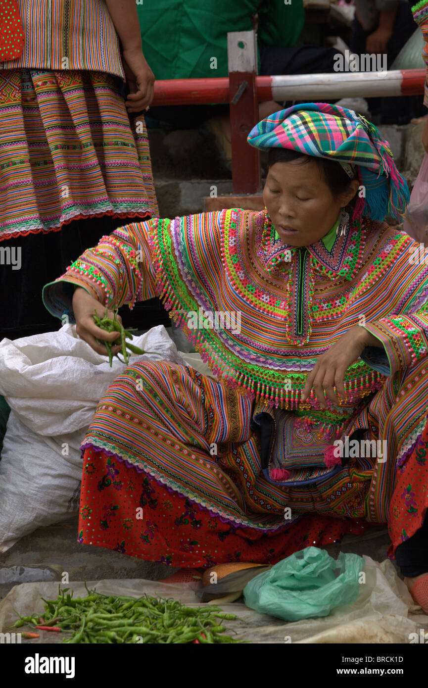 Flower Hmong People North Vietnam Stock Photo - Alamy