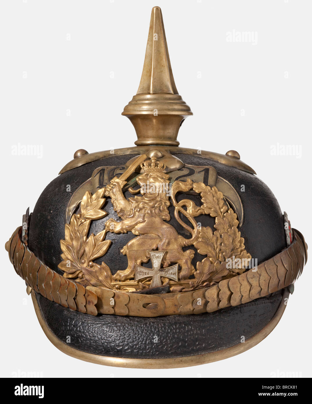 A helmet for a reserve officer, of the Hessian Life Guard Infantry ...