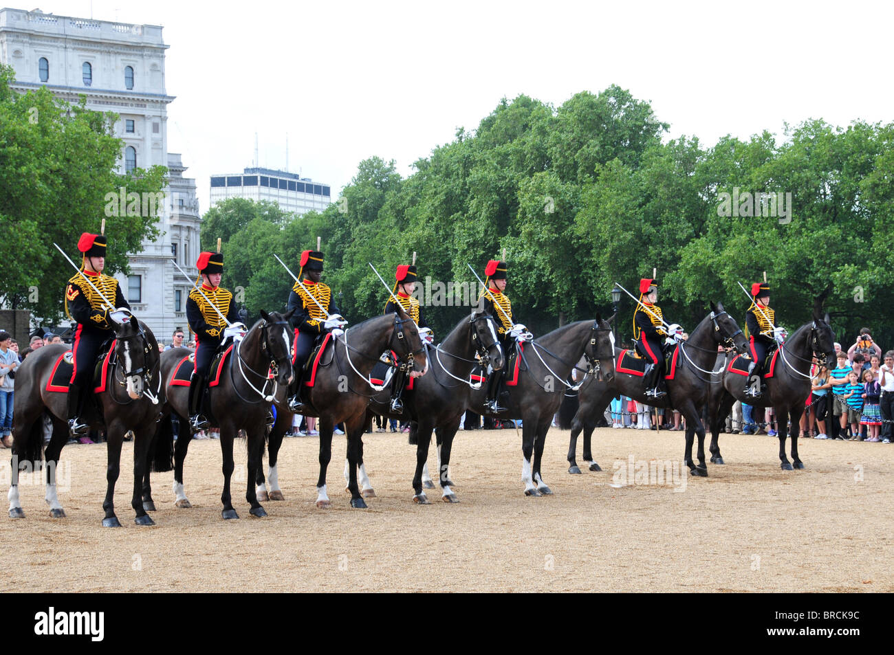 Mounted gunners Kings Troop Royal Horse Artillery Horse Guards Parade ...