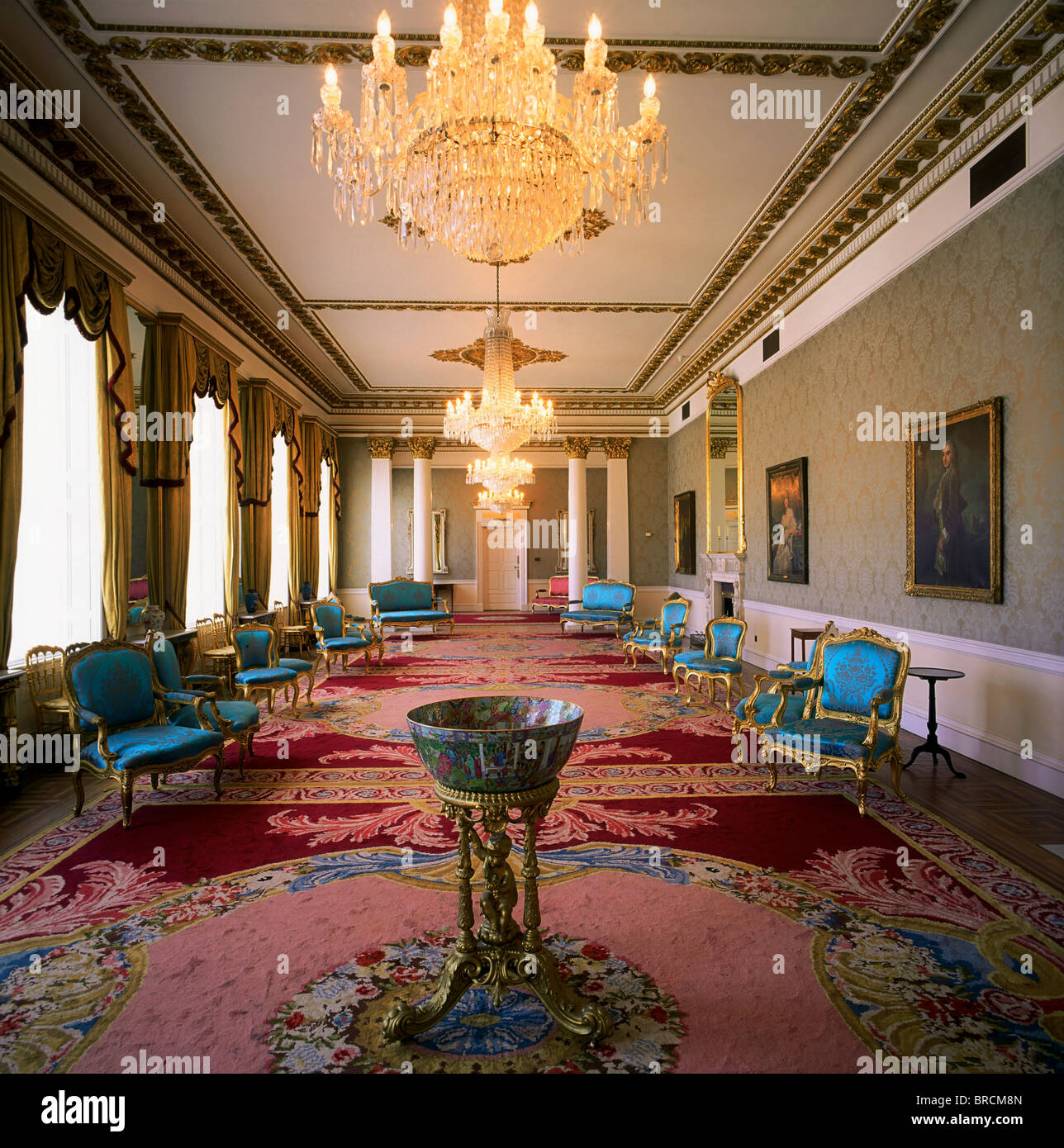 Dublin Castle, Dublin, Co Dublin, Ireland; The Drawing Room Stock Photo ...