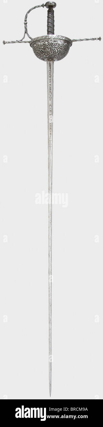 An Italian cup-hilted rapier, Brescia, circa 1650. Slender thrusting ...