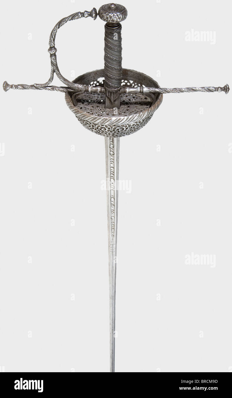 An Italian cup-hilted rapier, Brescia, circa 1650. Slender thrusting ...