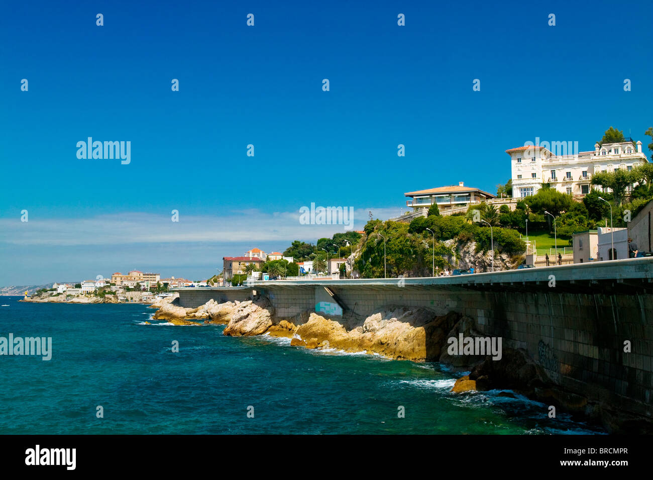 LA CORNICHE, PRESIDENT KENNEDY AVENUE, MARSEILLE, FRANCE Stock Photo ...