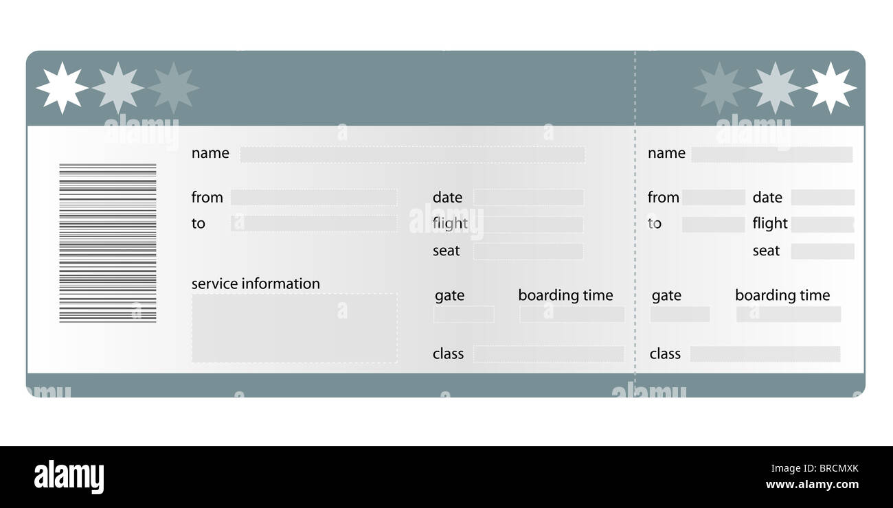 Stylized boarding pass. caption sin english. blank text fields. All on ...
