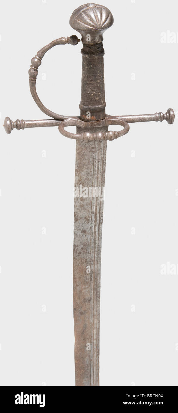 A Styrian sabre, circa 1580 Heavy, slightly curved blade with two ...