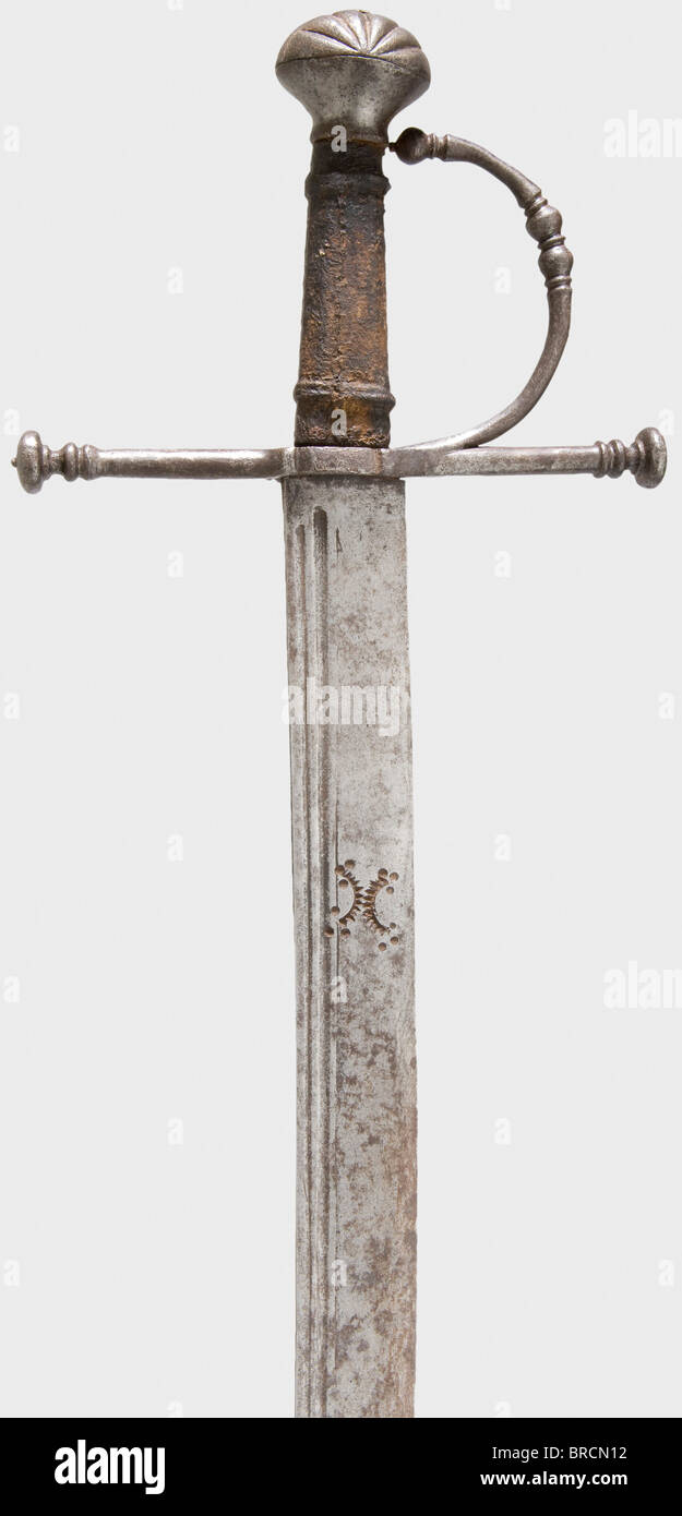 A Styrian sabre, circa 1580 Heavy, slightly curved blade with two ...