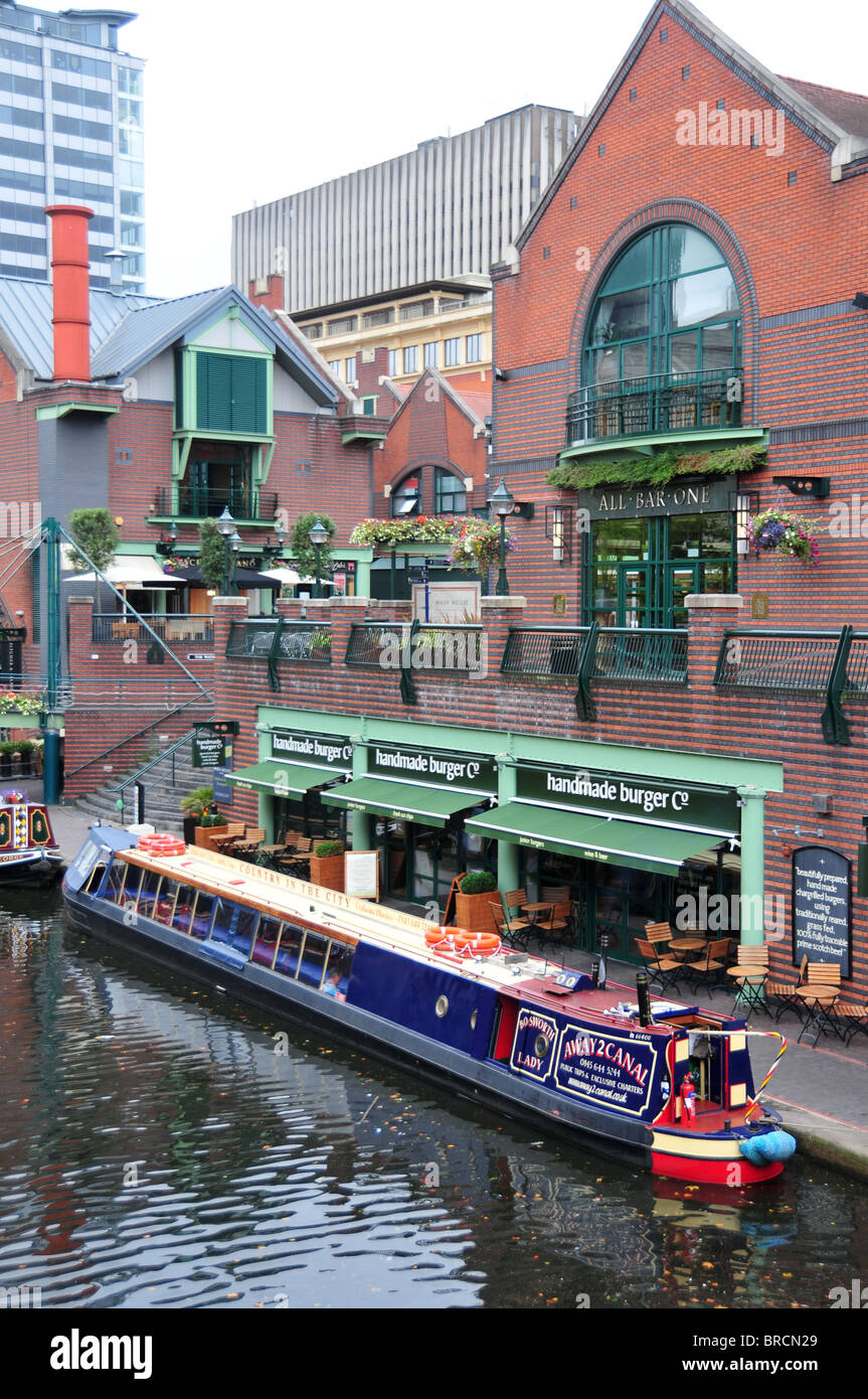 Narrowboat on Birmingham Canal Stock Photo - Alamy