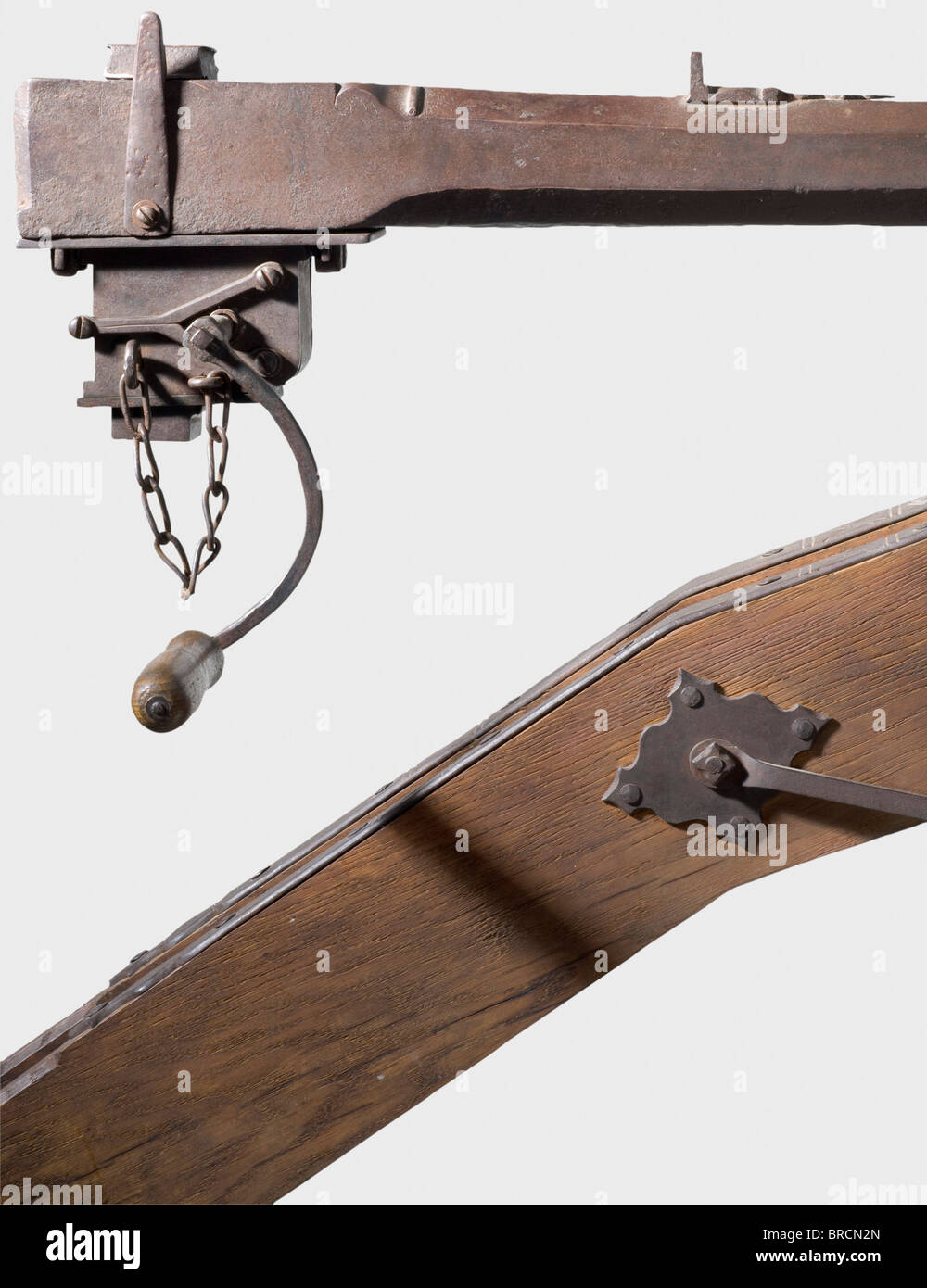 A German breech-loading falconet, dated 1619. Two-stage iron barrel ...